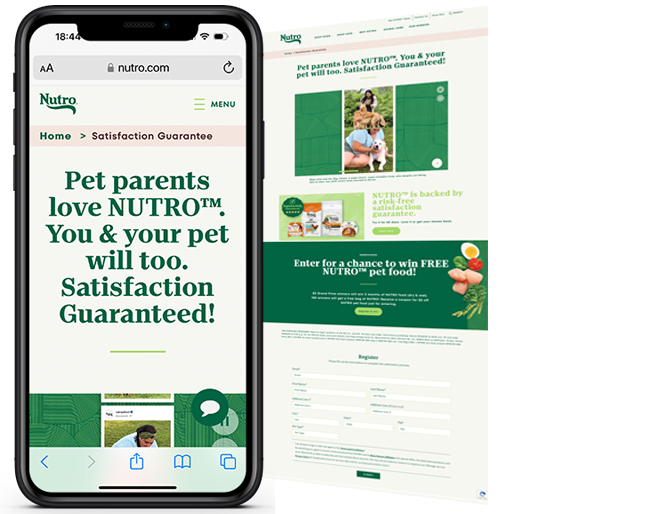 Register to Enter Sweepstakes Program to Drive Awareness for Mars Petcare Nutro